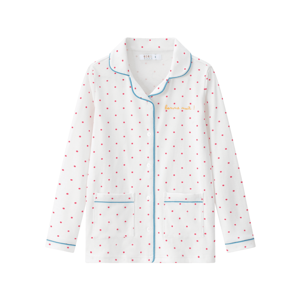 Coco Blanc Polka Dot Long PJ-Pink – JellyBeanz Kids