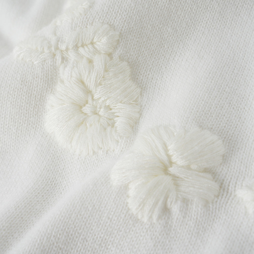 Coco Blanc Chunky Crew Sweater with Embossed Center – JellyBeanz Kids