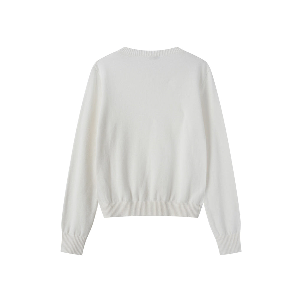 Coco Blanc Chunky Crew Sweater with Embossed Center – JellyBeanz Kids