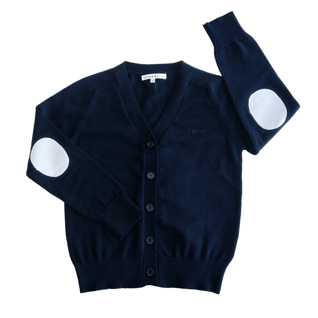Little Parni Boys Patch Cardigan- Navy – JellyBeanz Kids