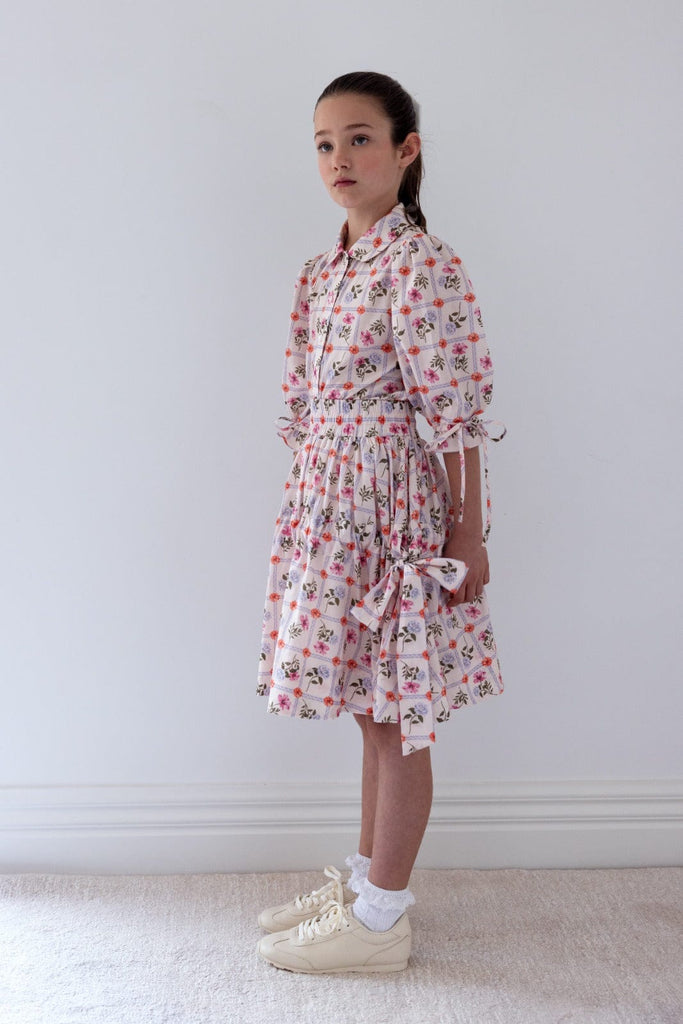 Steph Flower Grid Print Voile Blouse – JellyBeanz Kids
