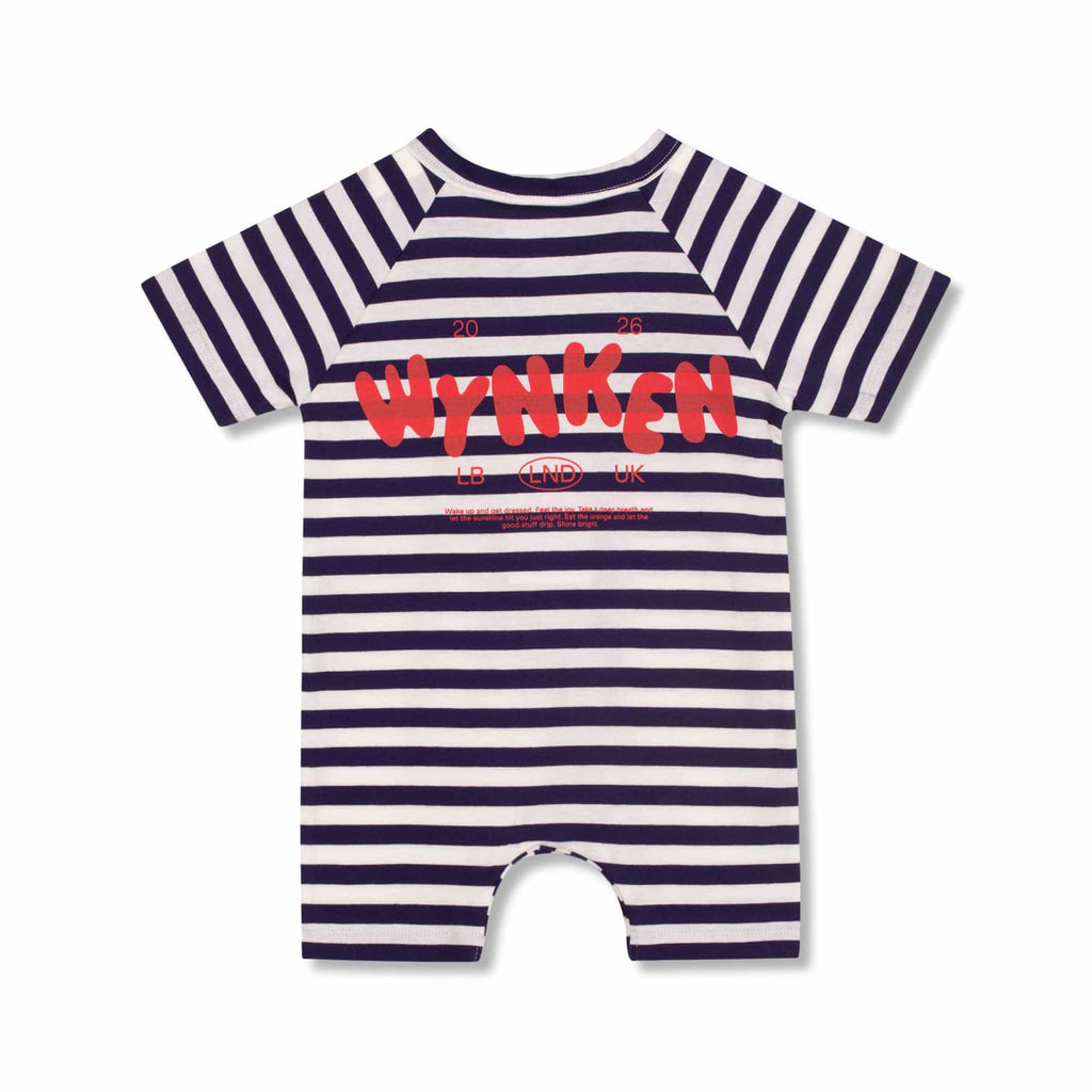 Wynken Mini Bubble Onesie- Navy Stripe – JellyBeanz Kids